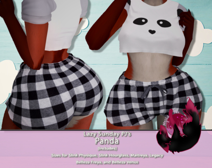 Second Life Marketplace - [MF] Lazy Sunday PJ's - Panda Set (add/rez)